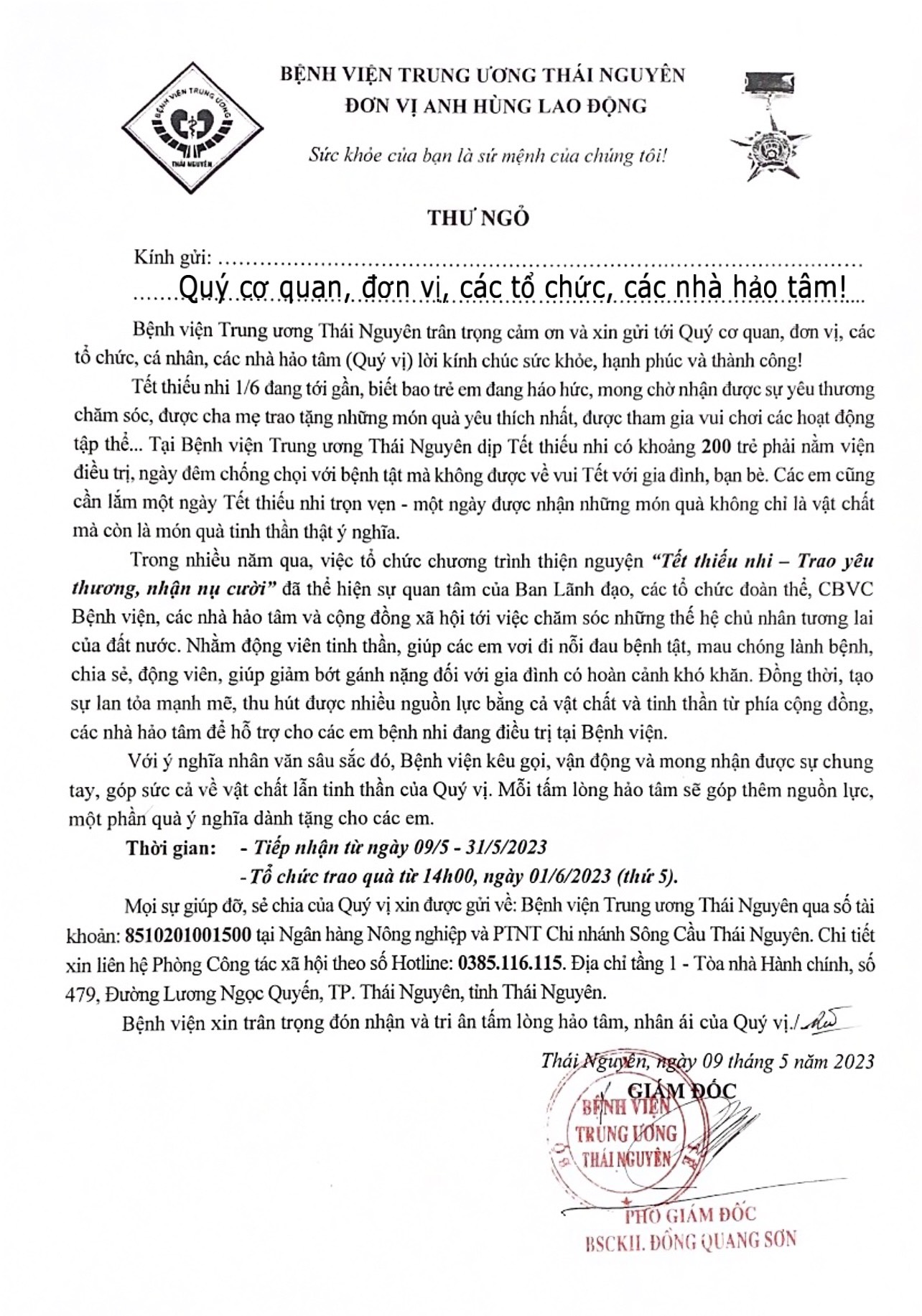 BỆNH VIỆN TRUNG ƯƠNG THÁI NGUYÊN